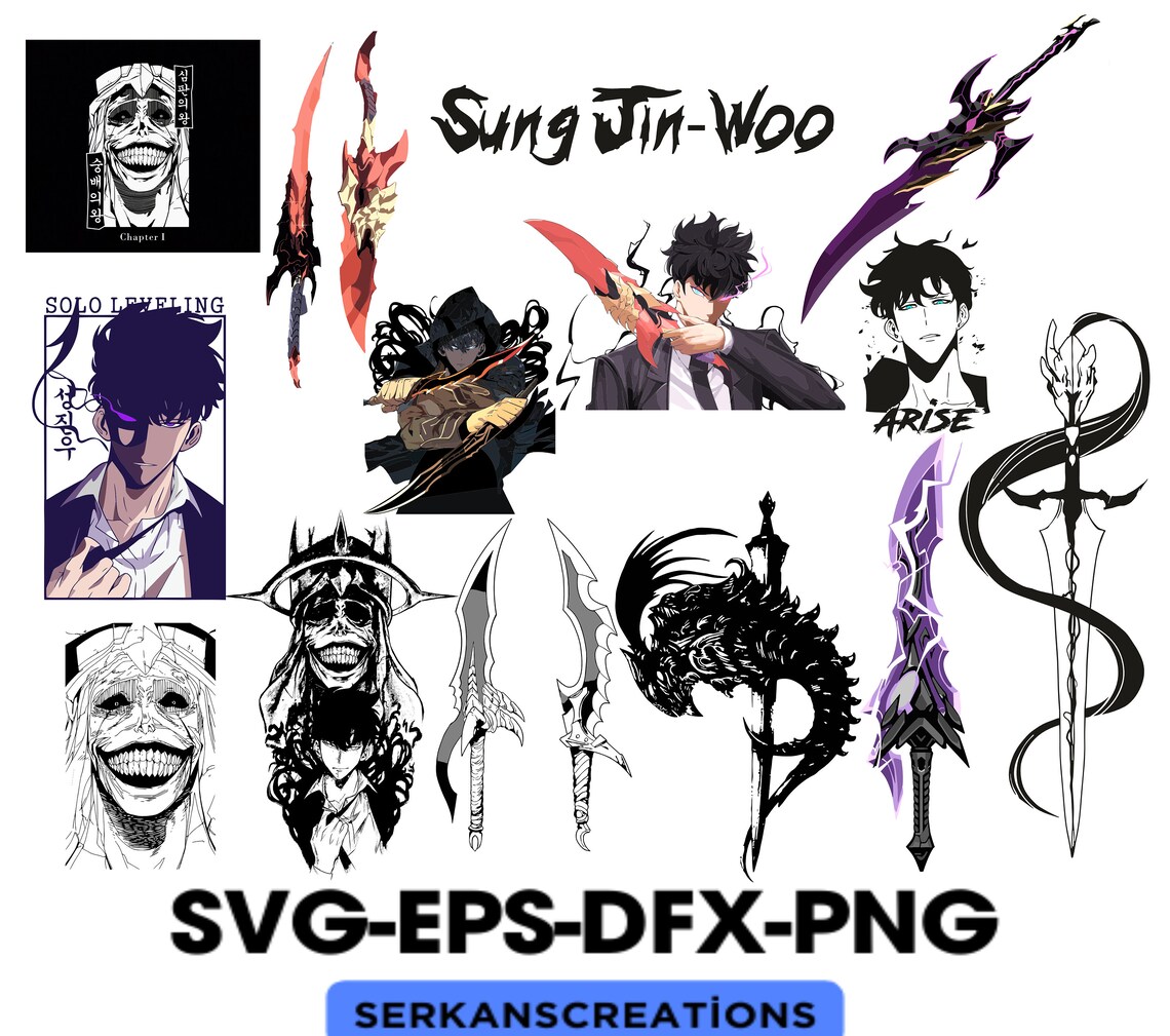 Solo Leveling svg eps png Pack SVG / merchandising de nivelación en ...