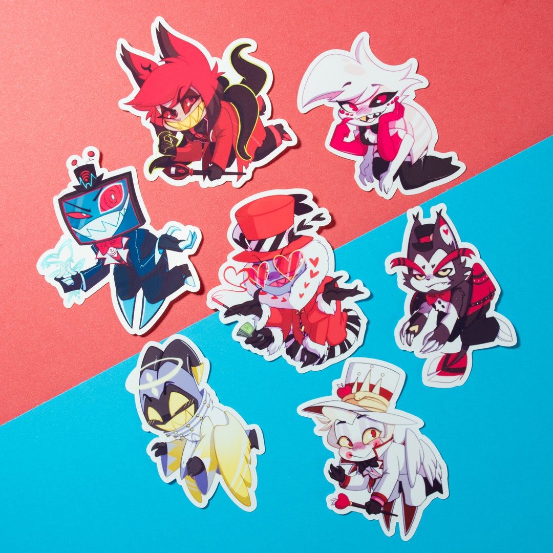 Vinyl Sticker Hazbin Hotel Hanging Chibis - Etsy