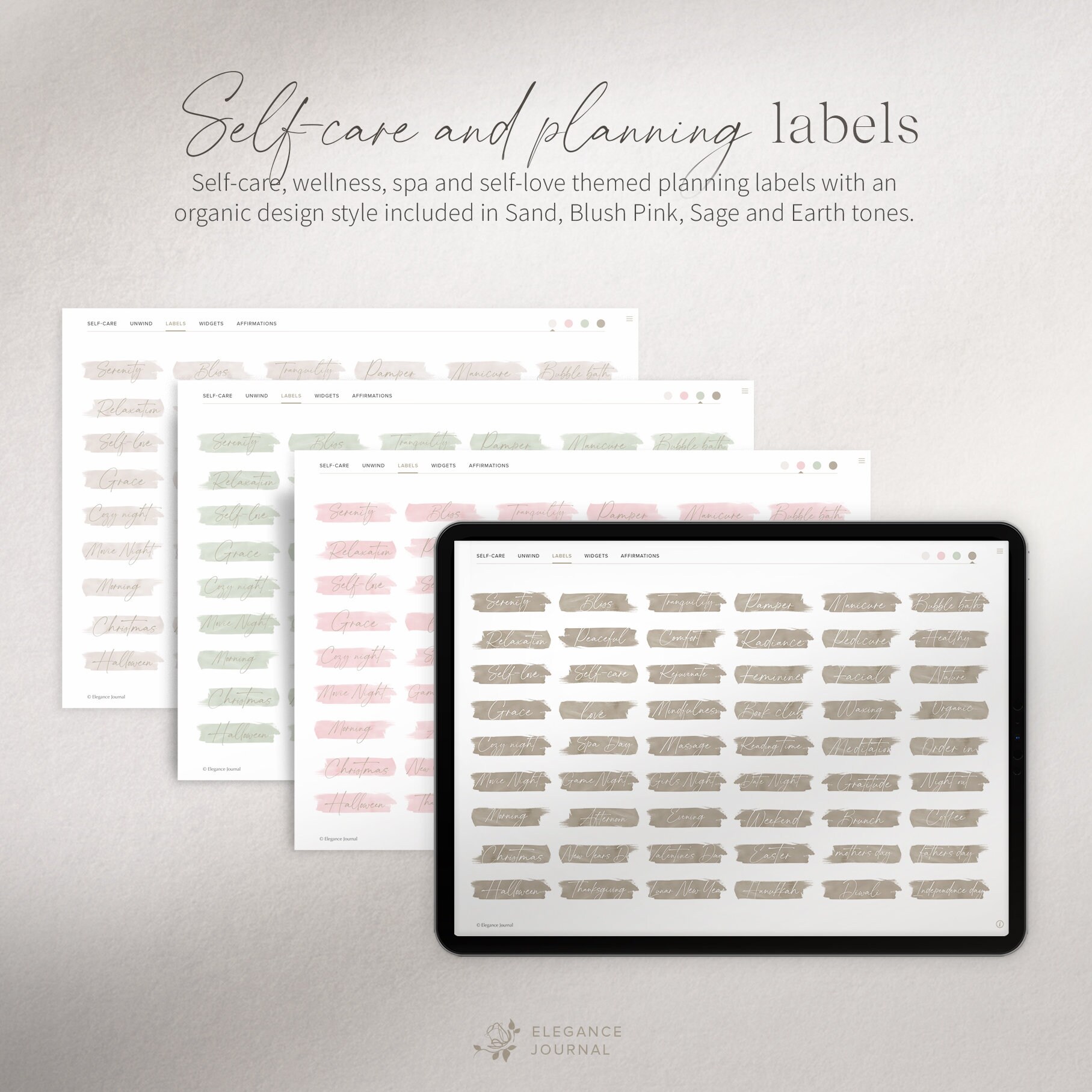 Digital Stickers, Self Care Aesthetic, Girl Wellness and Spa Stickers ...