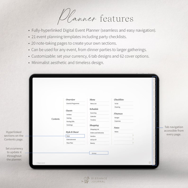 Event Planner, Minimalist Event Planning Template, Digital Event ...