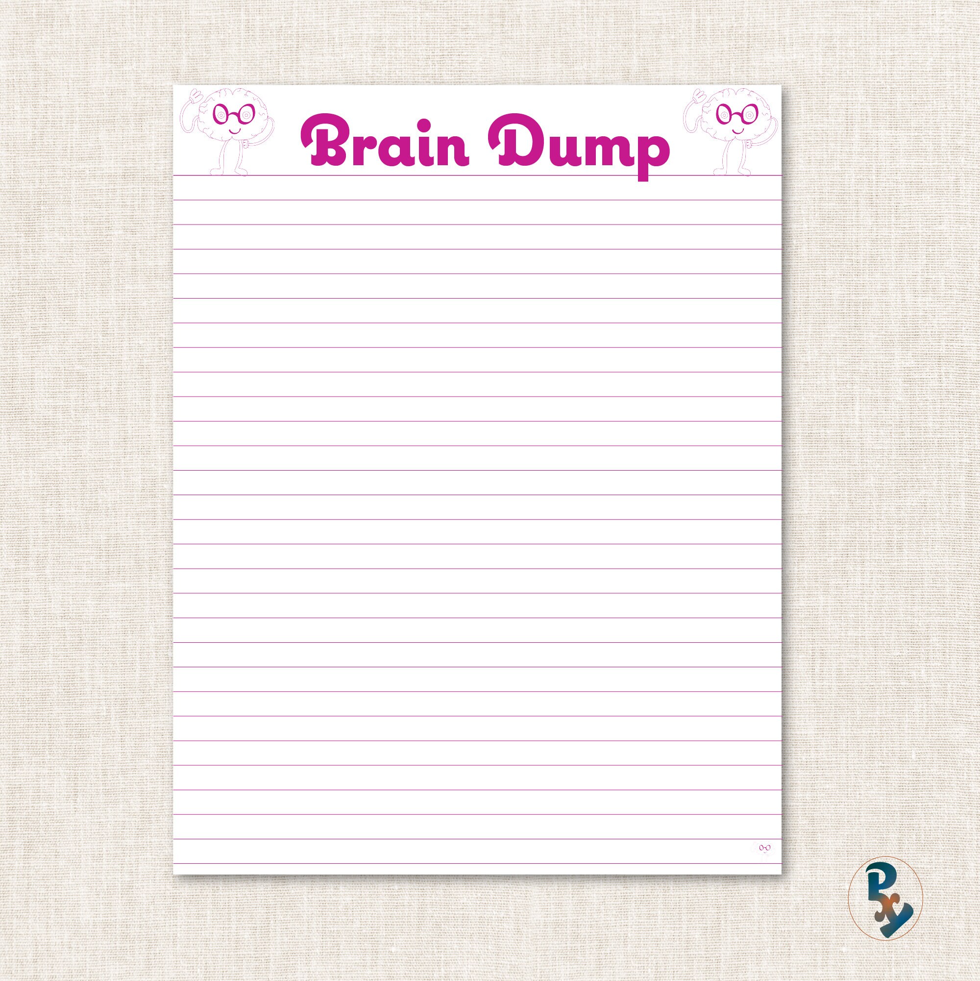 Brain Dump Brainwave Printable Stationery With Envelope 8.5x11 1055 ...