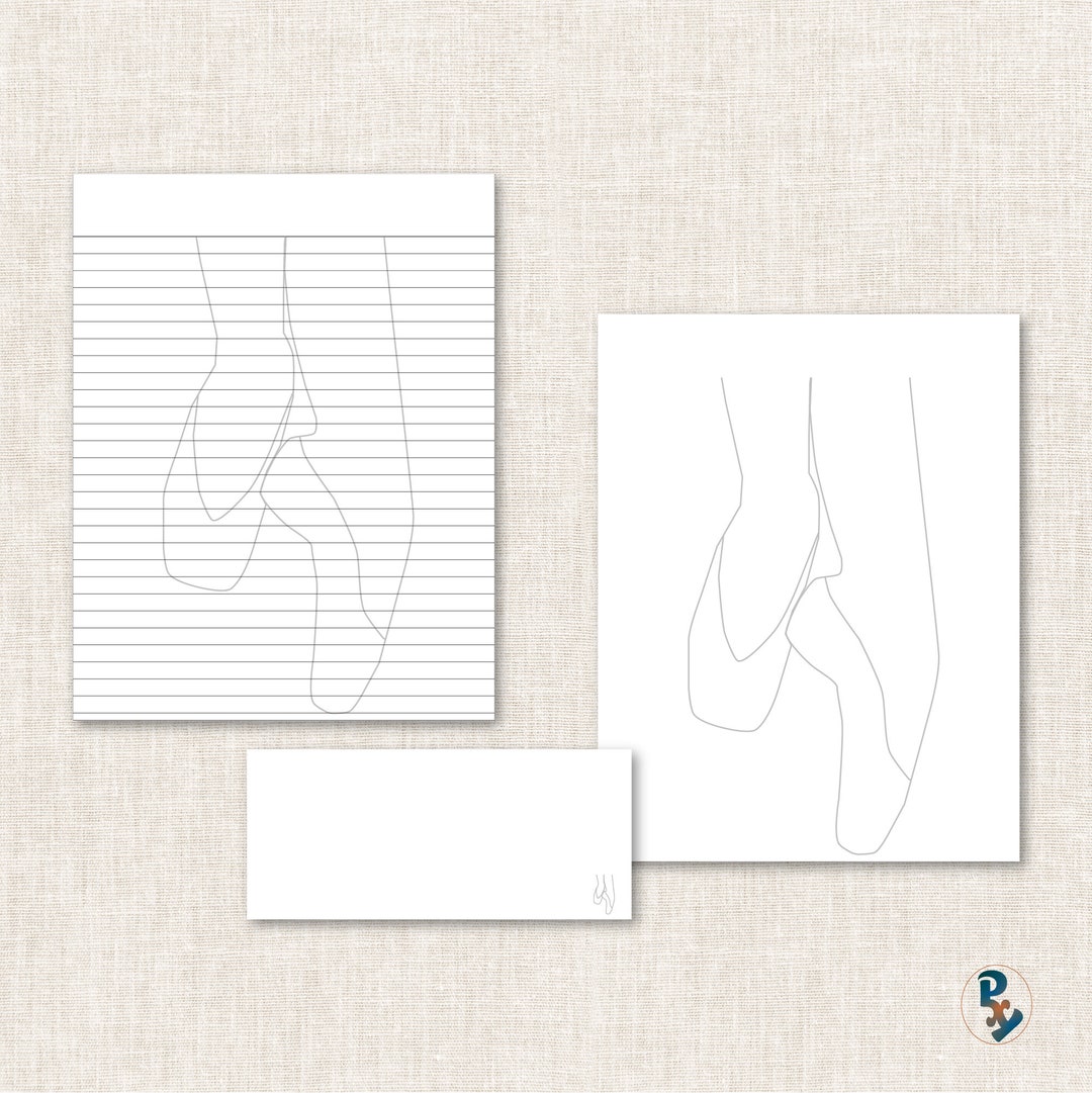 Pointe Shoe Stationary Set Printable Stationery With Envelope 8.5x11 ...