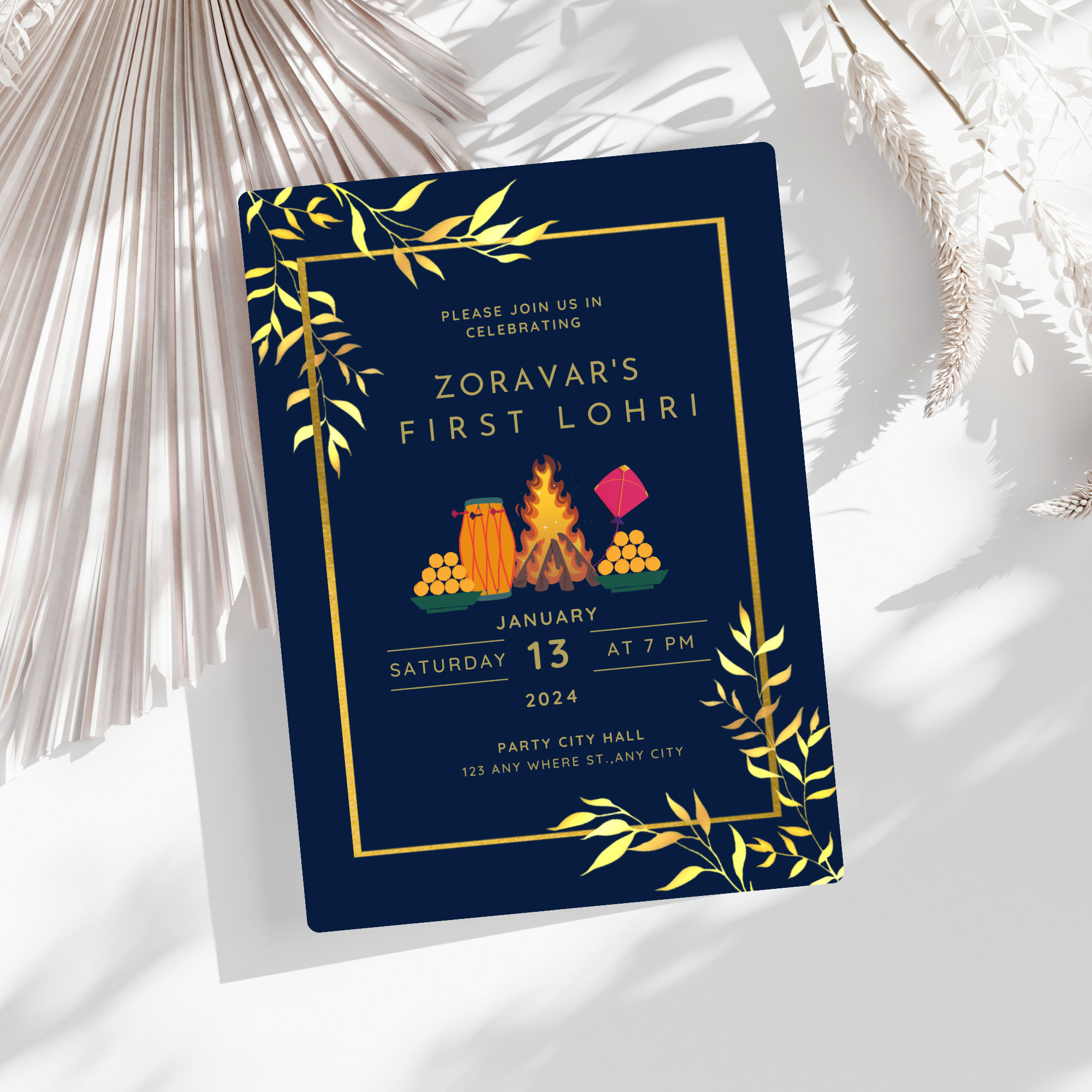 Lohri Invitation Editable Lohri Template Lohri Mobile Invitation ...