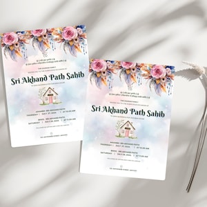 Sri Akhand Path Sahib Digital Canva Invitation Template | Housewarming ...