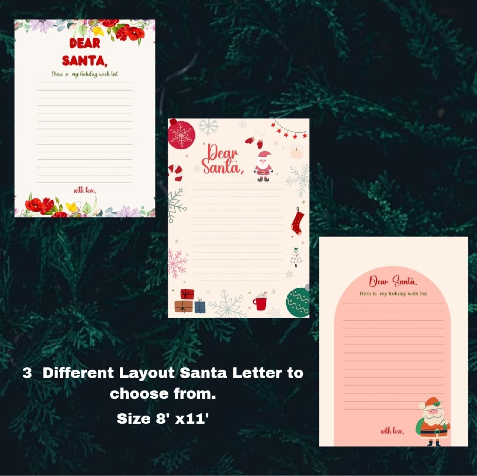 Kids Letter to Santa Claus, Letter to Santa, Printable Letter to Santa ...
