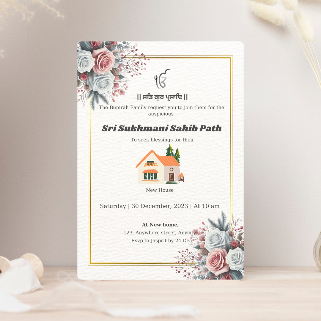 Sukhmani Sahib Path Digital Invitation Template | Sikh Wedding ...