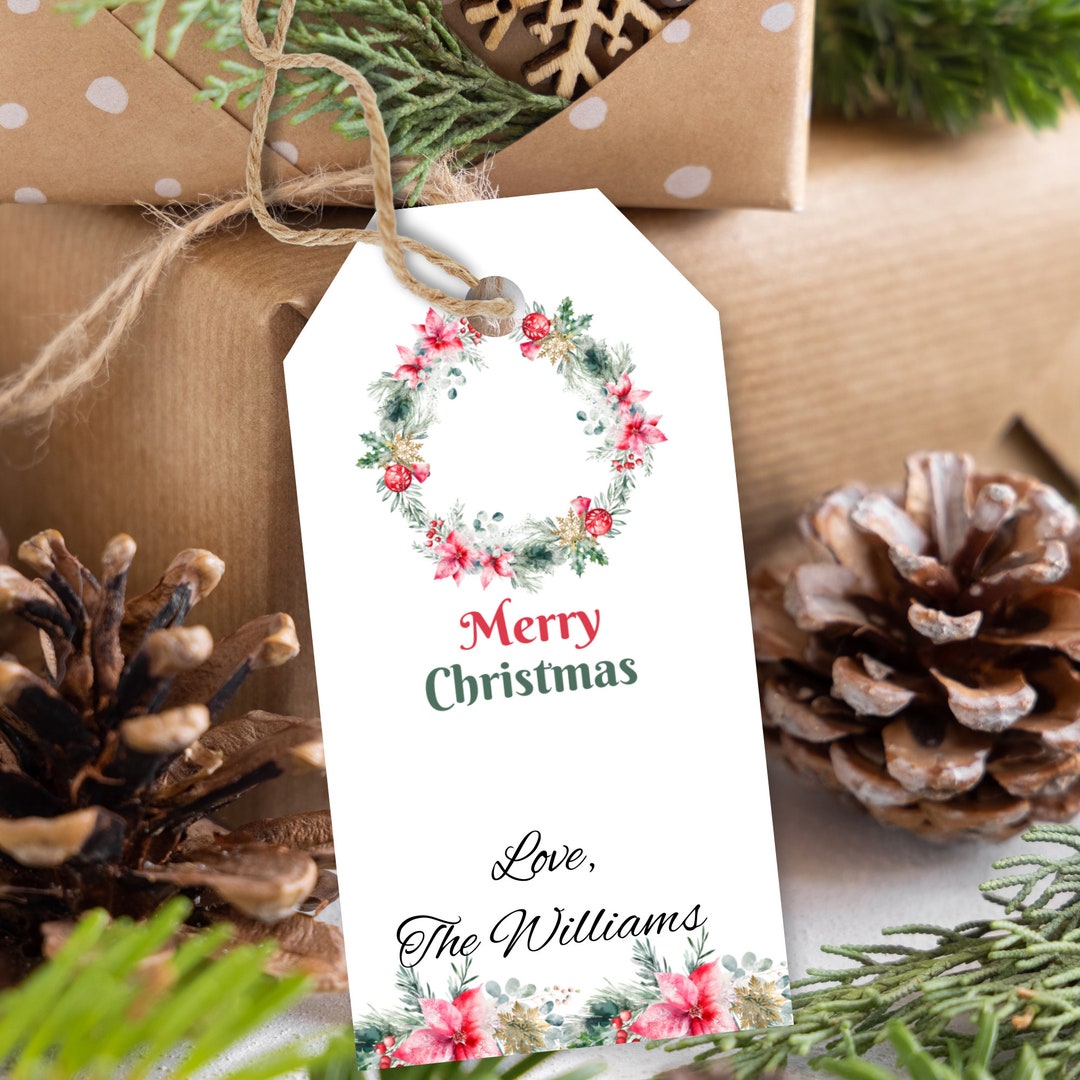 Editable Christmas Favor Tags Holiday Gift Tags Merry Christmas Holiday ...