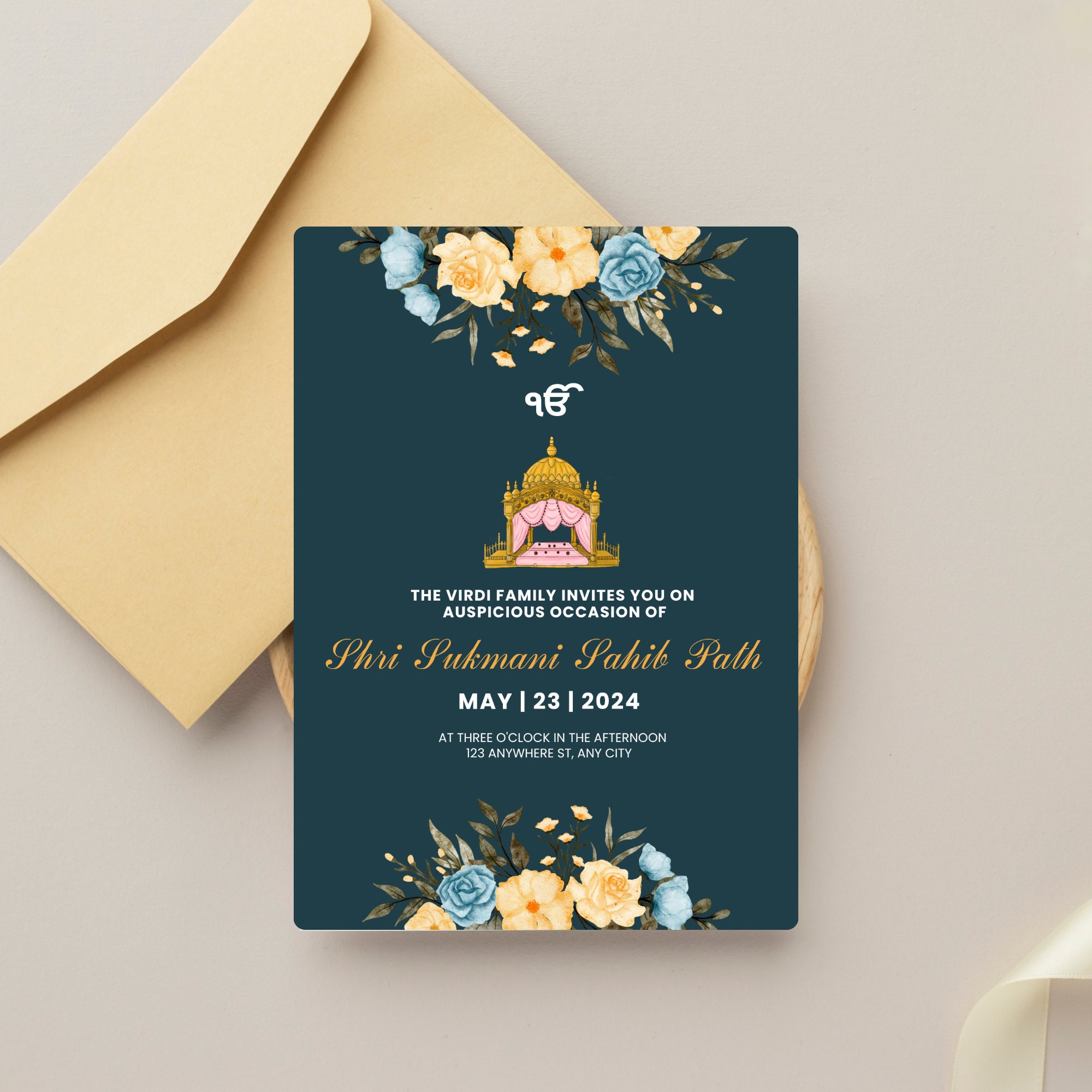 Sukhmani Sahib Path Digital Invitation Template | Sikh Wedding or ...