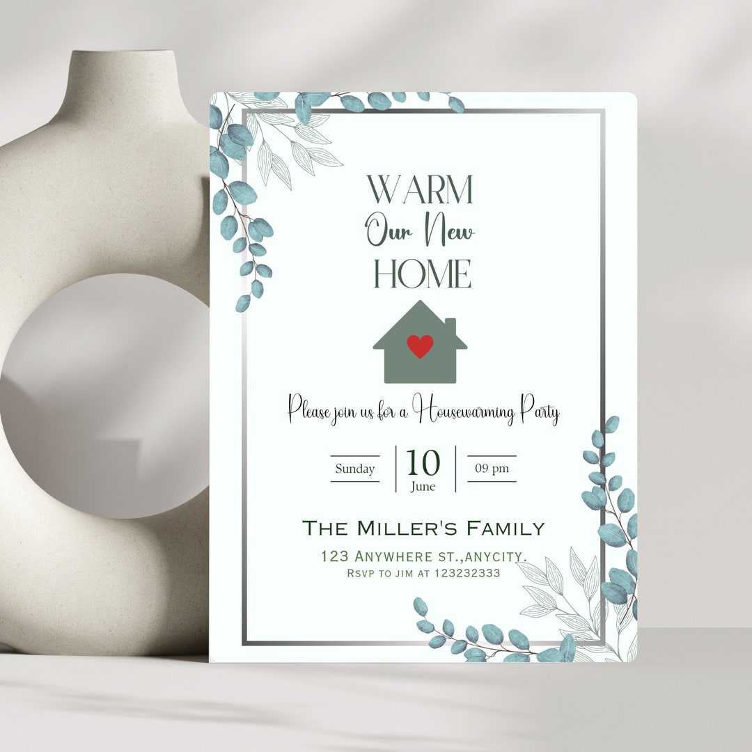 Customizable Digital Invitation for Housewarming Party | Editable ...