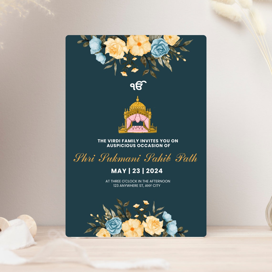 Sukhmani Sahib Path Digital Invitation Template | Sikh Wedding or ...