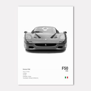 Ferrari F50 Poster Print | Wall Art | Car Photography - Etsy