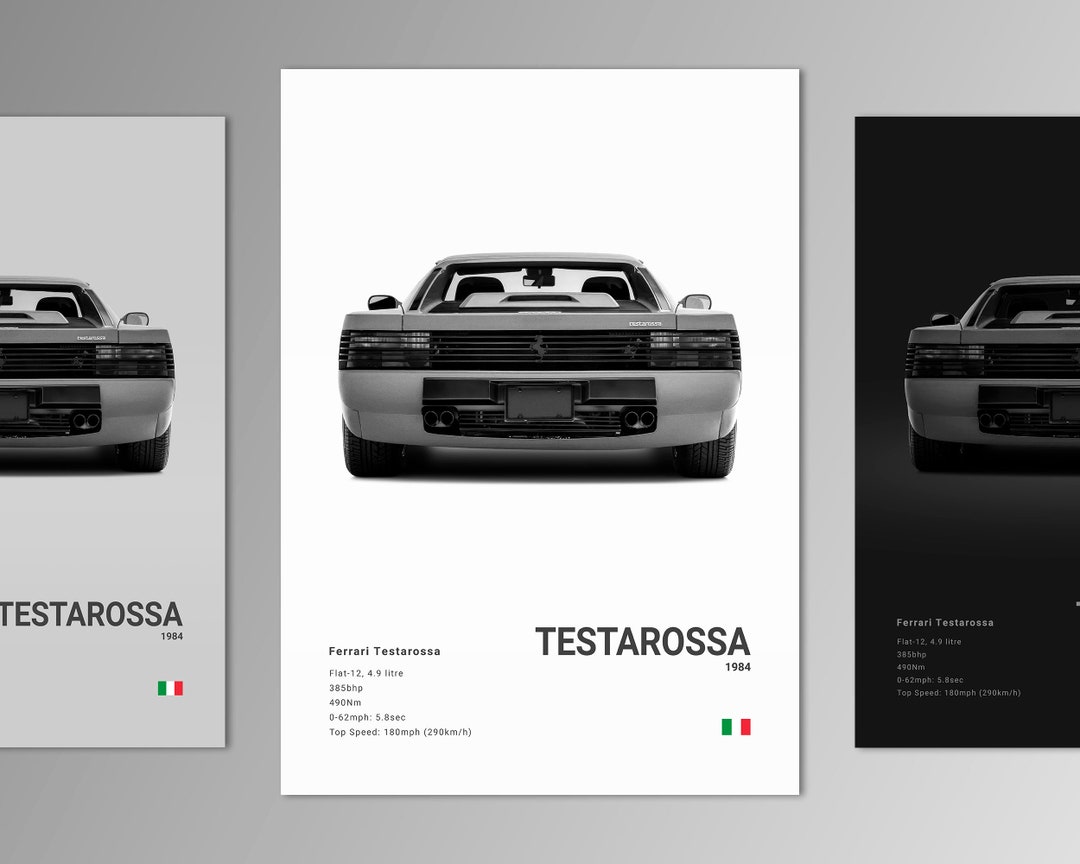 Ferrari Testarossa Poster Print | Wall Art | Car Photography - Etsy