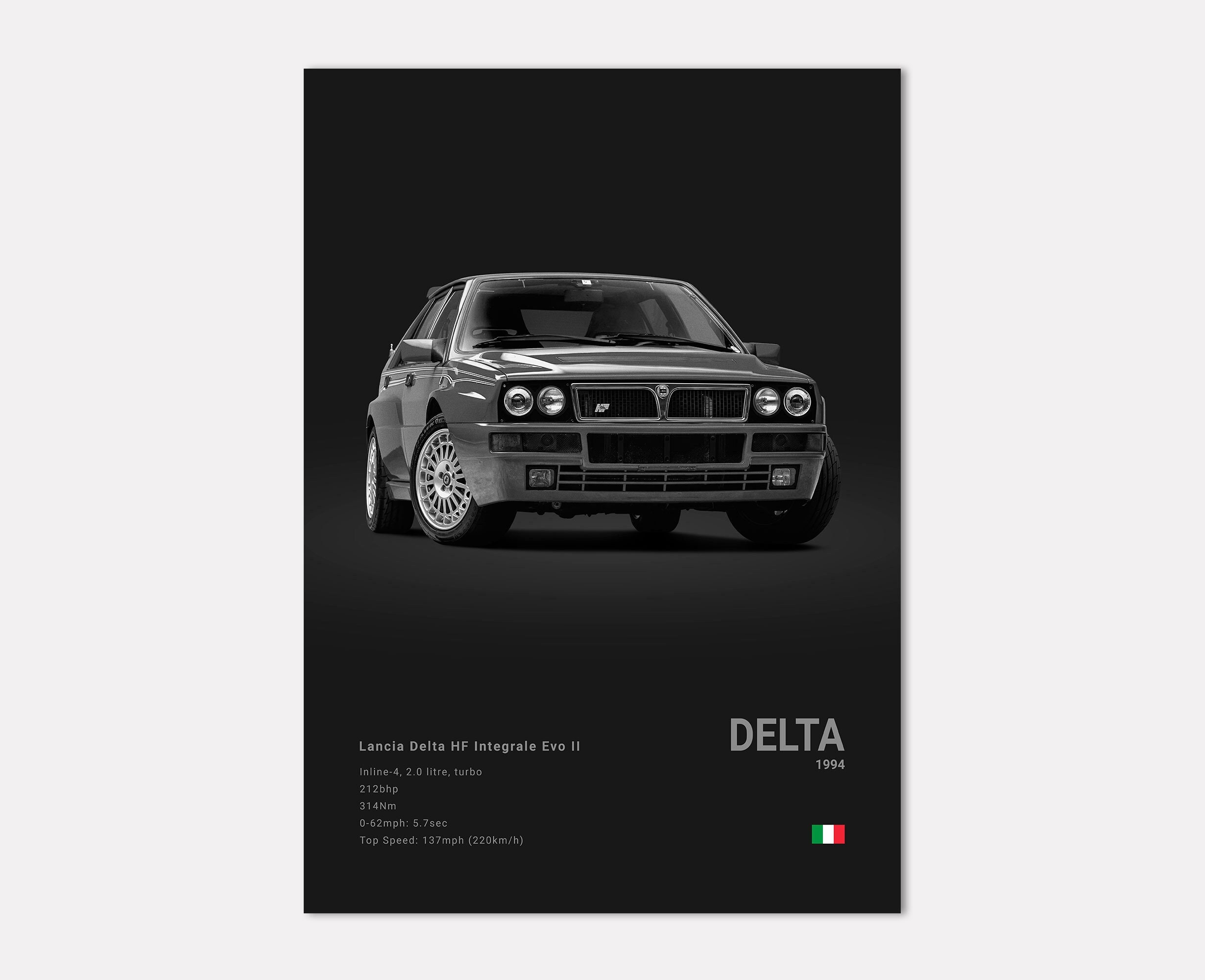 Lancia Delta HF Integrale Evo II Poster Print Wall Art Car Photography ...
