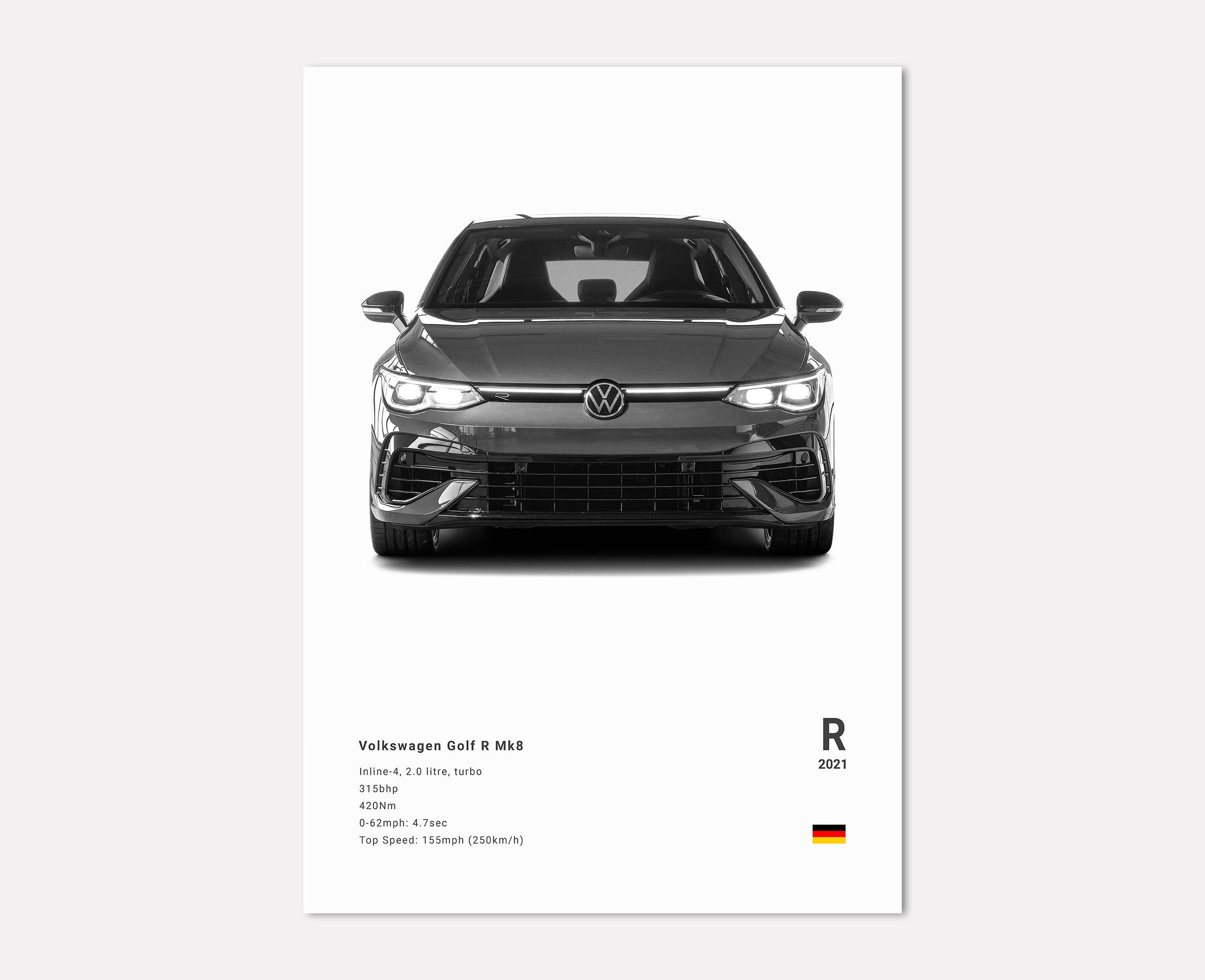 Volkswagen Golf R Mk8 Poster Print Wall Art Car Photography - Etsy