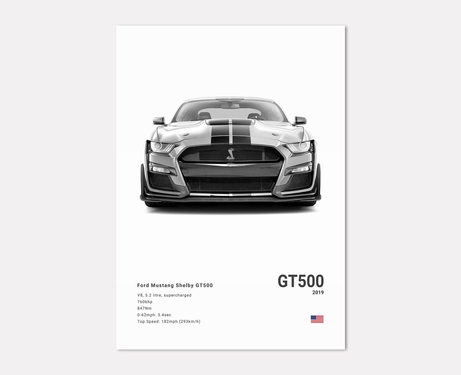 Ford Mustang Shelby GT500 Poster Print Wall Art Car Photography - Etsy