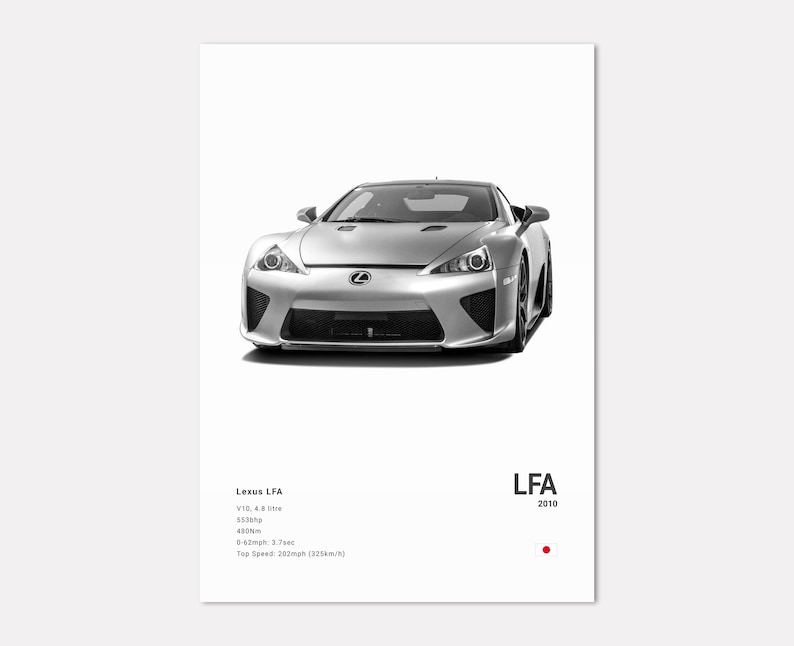 Lexus LFA Poster Print Wall Art Car Photography - Etsy