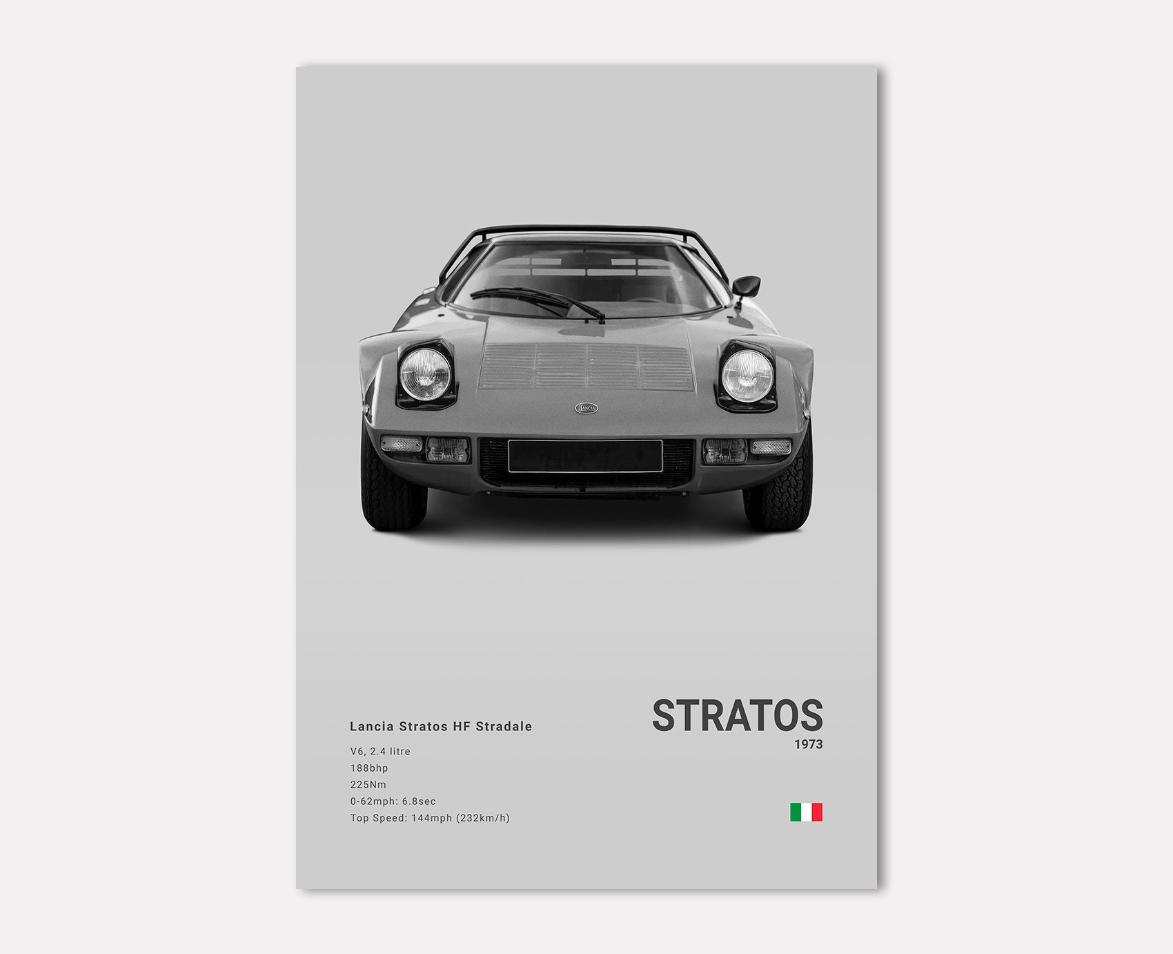 Lancia Stratos HF Stradale 1973 Poster Print Wall Art Car Photography ...