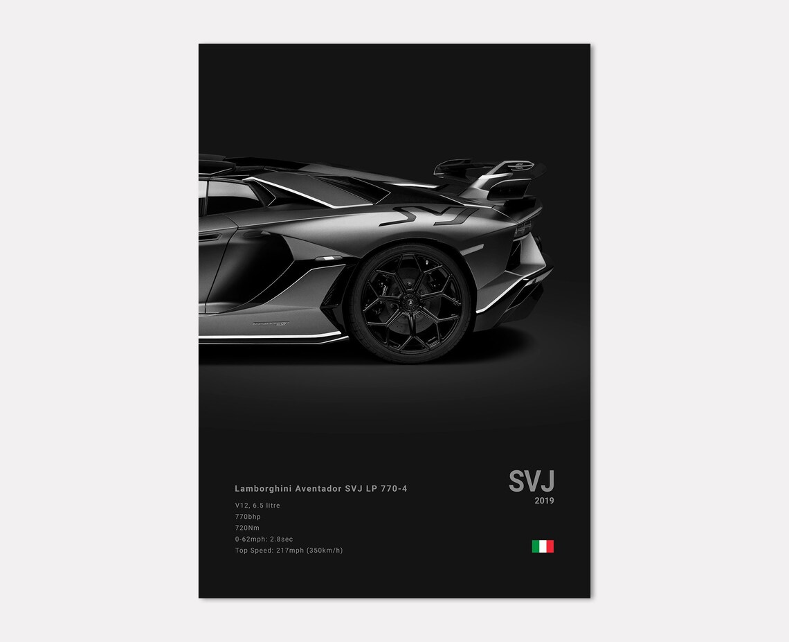 Lamborghini Aventador SVJ Poster Print Wall Art Car - Etsy UK