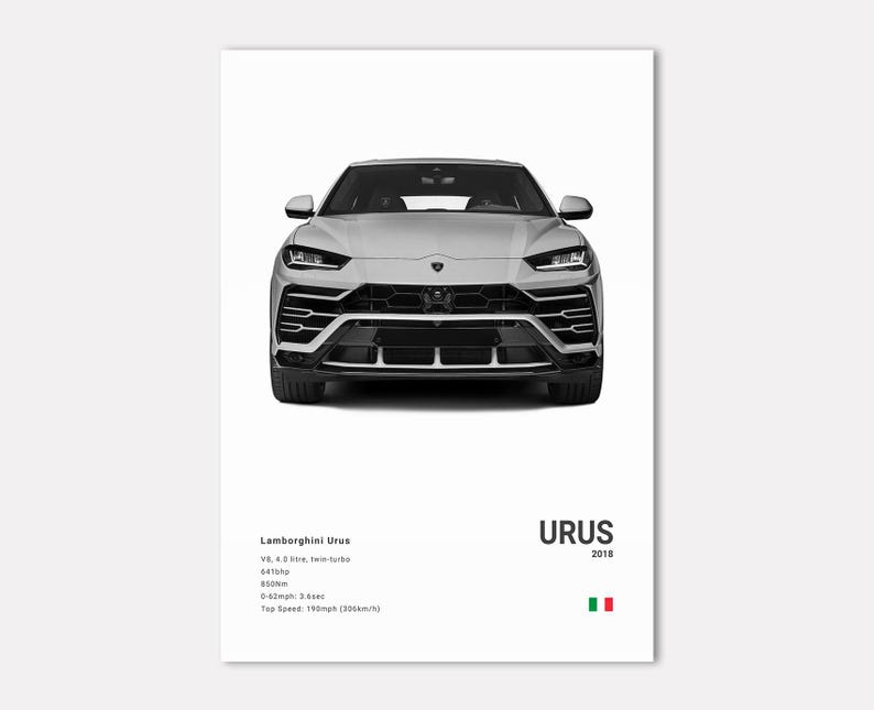 Lamborghini Urus 2018 Poster Print Wall Art Car Photography - Etsy