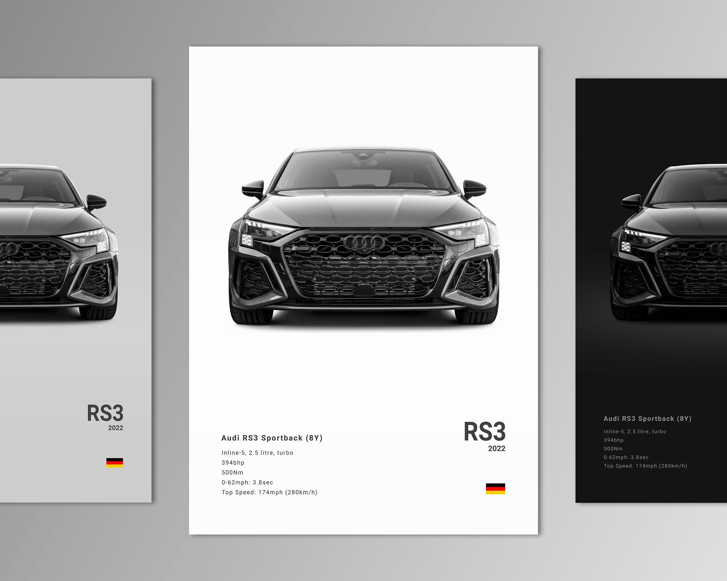 Audi RS3 Sportback 8Y Poster Print Wall Art Car Photography - Etsy