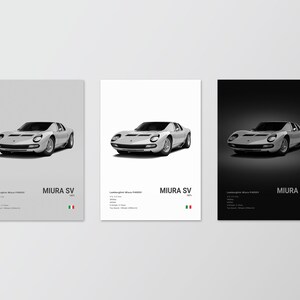 Lamborghini Miura P400SV Poster Druck | Wandkunst | Auto Fotografie ...