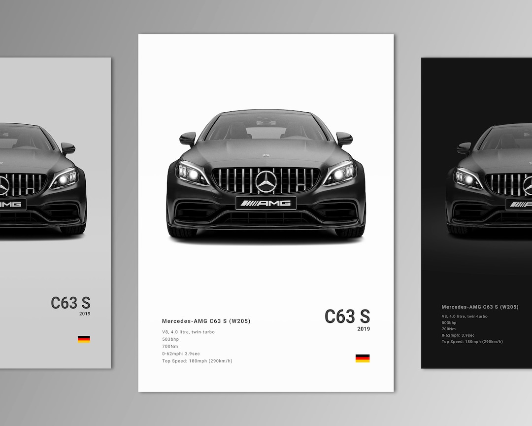 Mercedes-amg C63 S 2019 (W205) Poster Print | Wall Art | Car ...