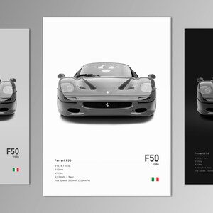 Ferrari F50 Poster Print | Wall Art | Car Photography - Etsy