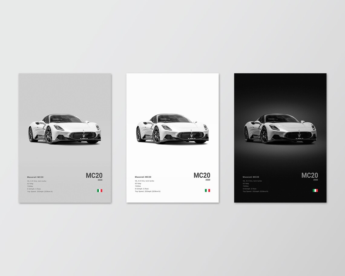 Maserati MC20 Poster Print | Wall Art | Car Photography - Etsy
