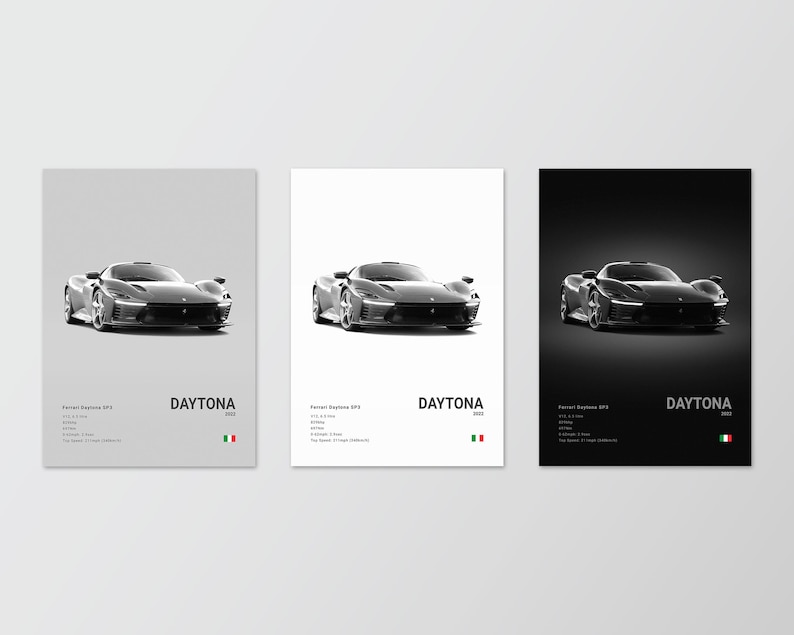 Ferrari Daytona SP3 Poster Print | Wall Art | Car Photography - Etsy