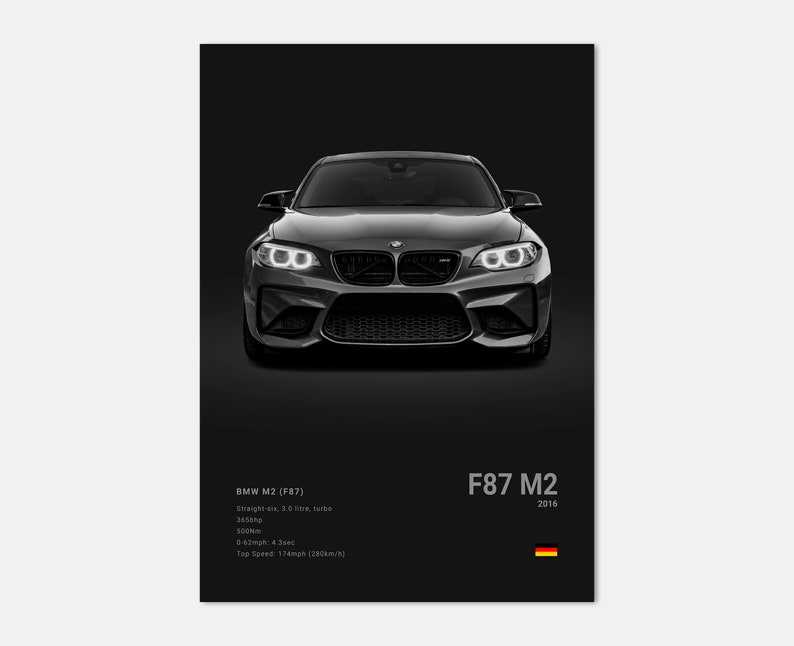 BMW M2 F87 Poster Print Wall Art Car Photography - Etsy