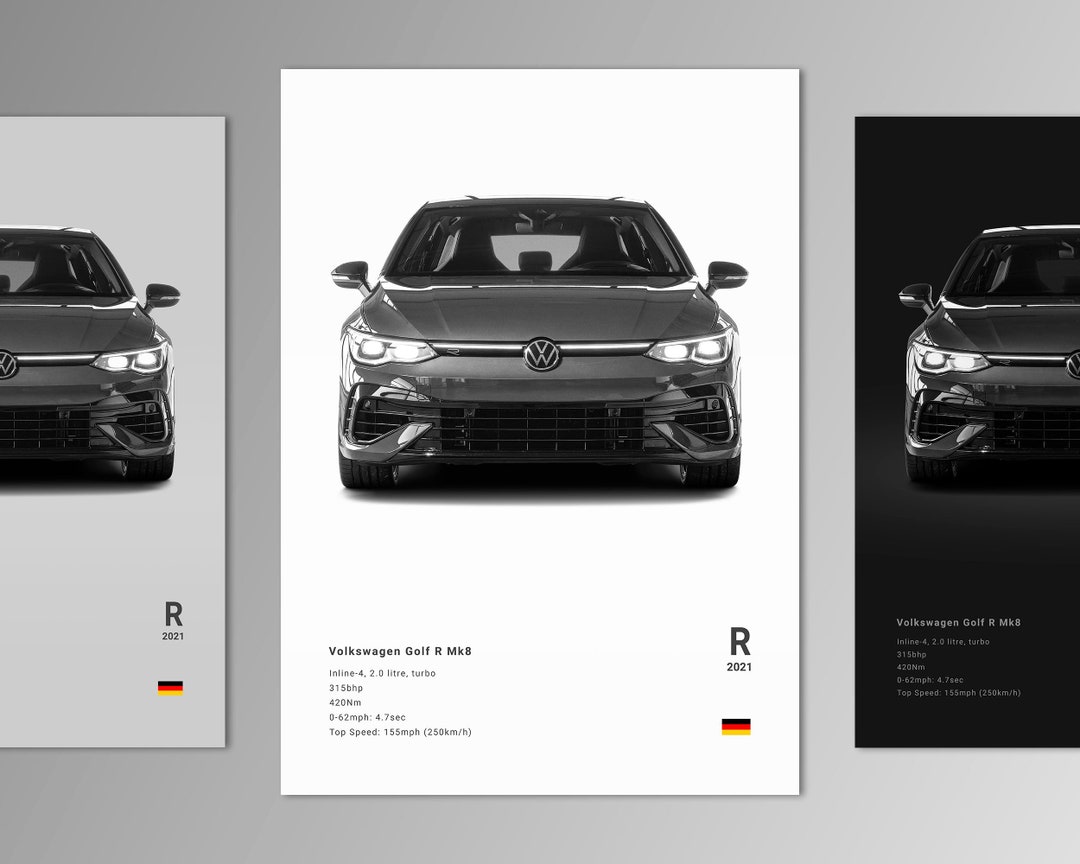 Volkswagen Golf R Mk8 Poster Print Wall Art Car Photography - Etsy