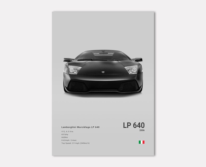 Lamborghini Murcielago LP 640 Poster Print Wall Art Car Photography - Etsy