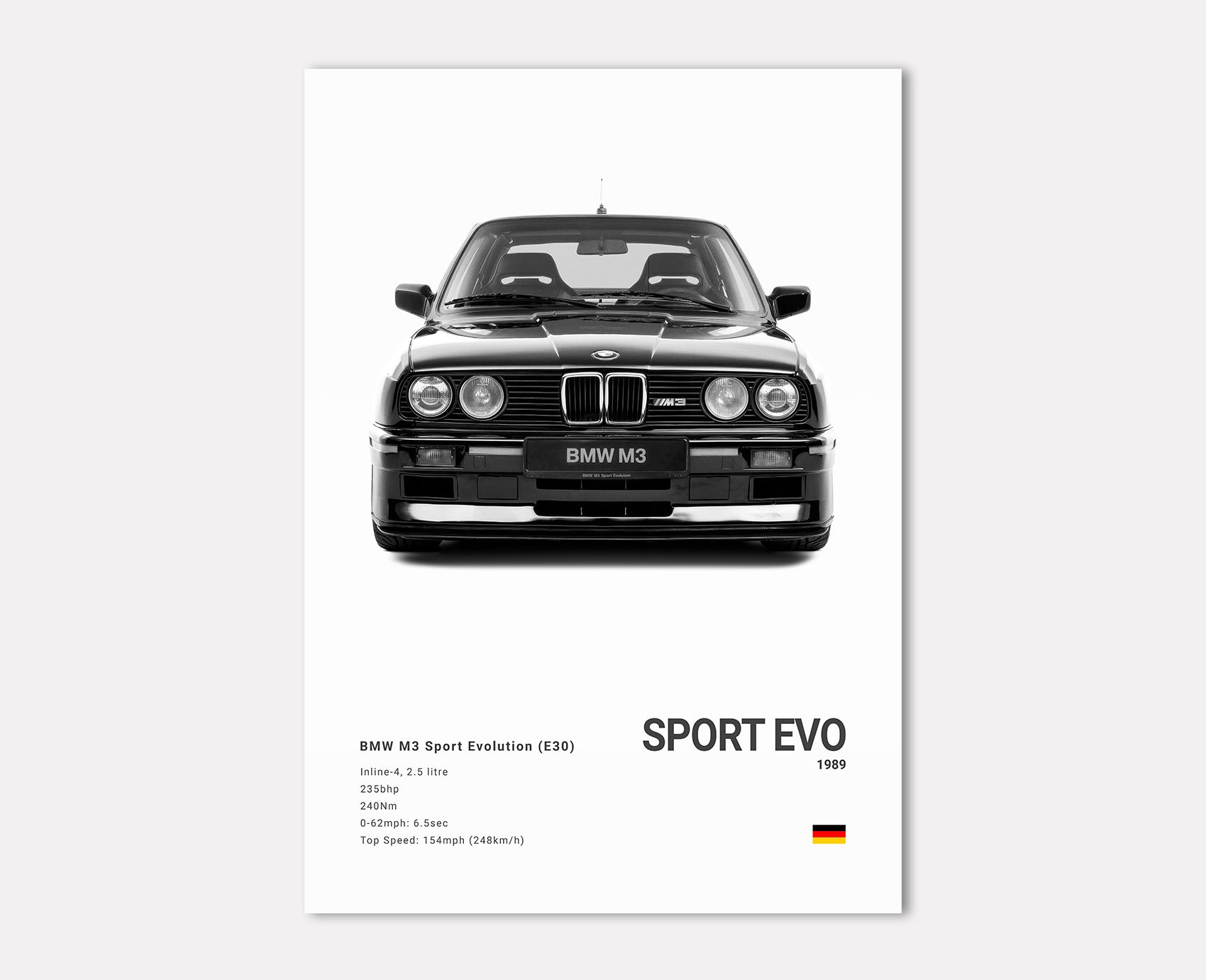 BMW M3 Sport Evolution E30 Poster Print Wall Art Car Photography - Etsy UK