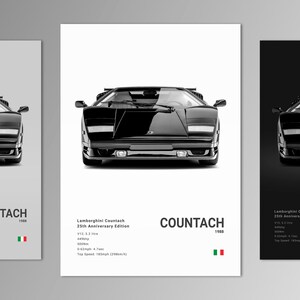 Lamborghini Countach 25th Anniversary Edition Poster Print | Wall Art ...