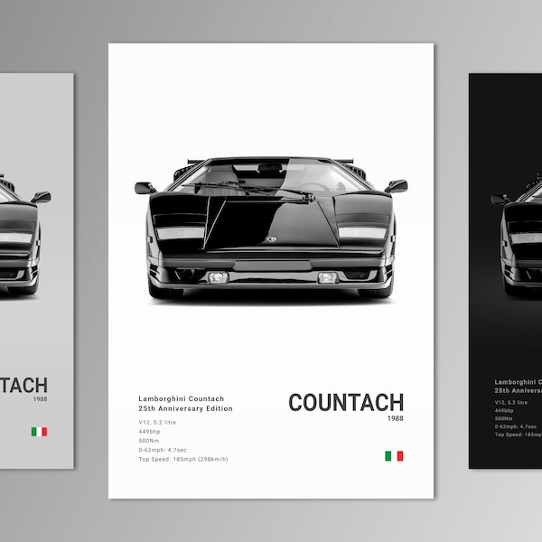 Lamborghini Countach Poster - Etsy