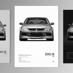 Mitsubishi Lancer Evo 9 Poster Print | Wall Art | Car Photography - Etsy