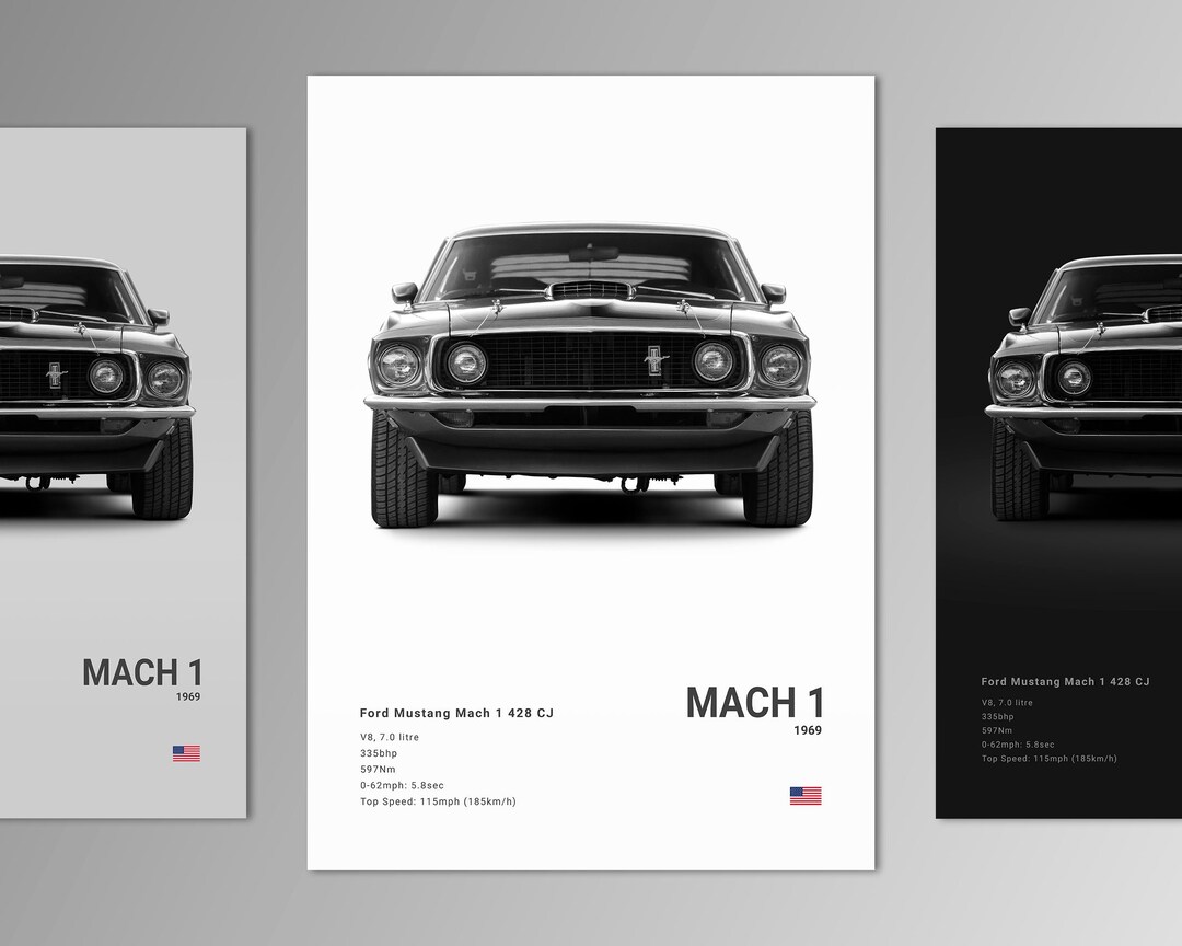 Ford Mustang Mach 1 1969 Poster Print | Wall Art | Car Photography - Etsy