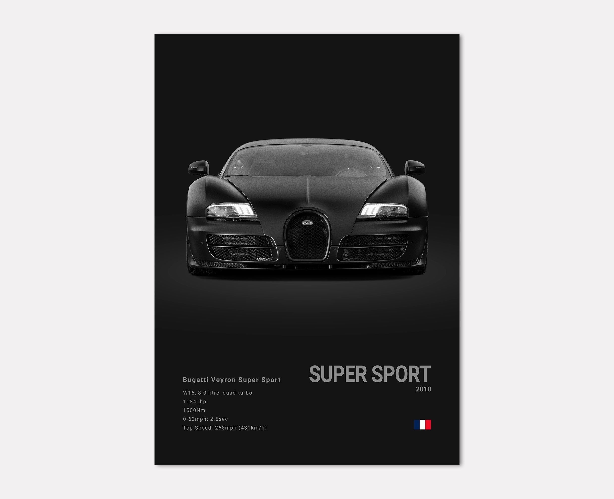 Bugatti Veyron Super Sport Supercar Poster Print | Wall Art | Car ...