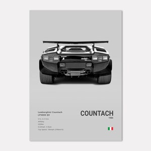 Lamborghini Countach LP5000 QV Poster Print | Wall Art | Car ...