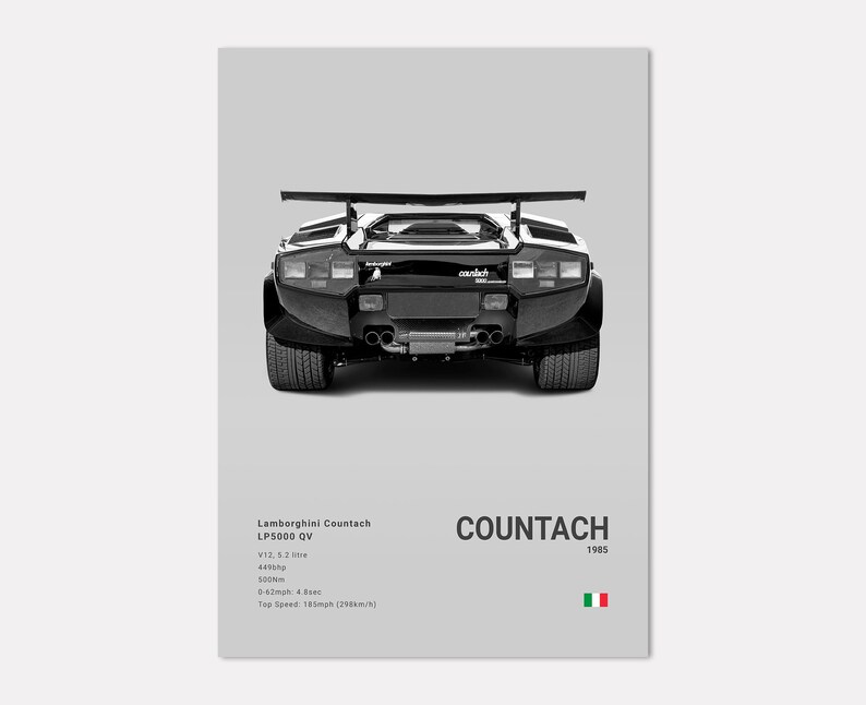 Lamborghini Countach LP5000 QV Poster Print Wall Art Car Photography - Etsy