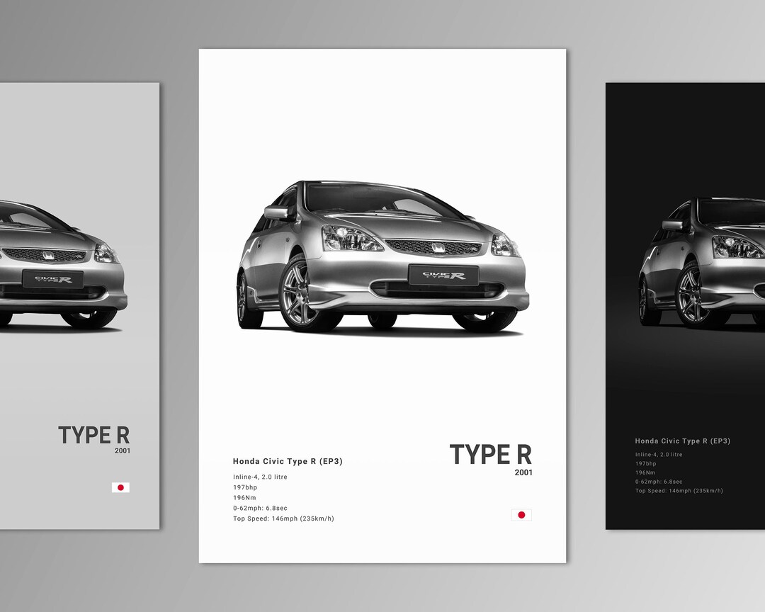 Honda Civic Type R EP3 Poster Print Wall Art Car Photography - Etsy