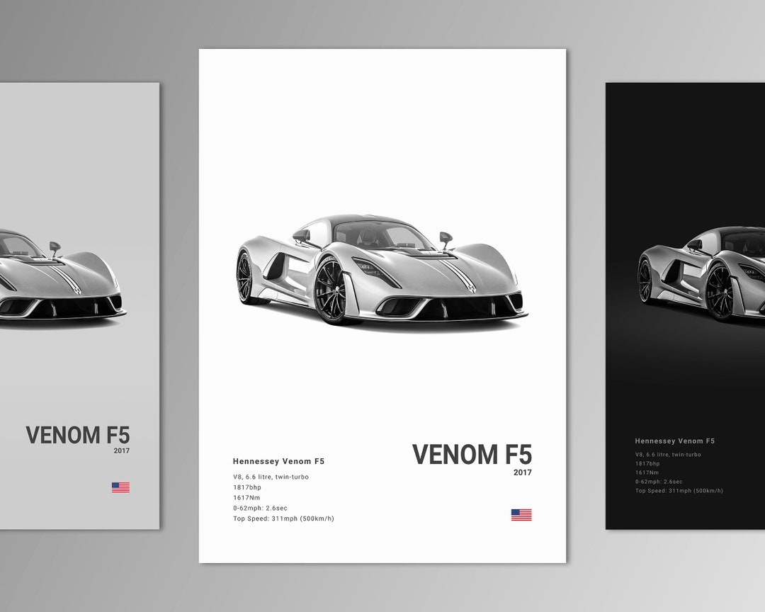 Hennessey Venom F5 Poster Print Wall Art Car Photography - Etsy