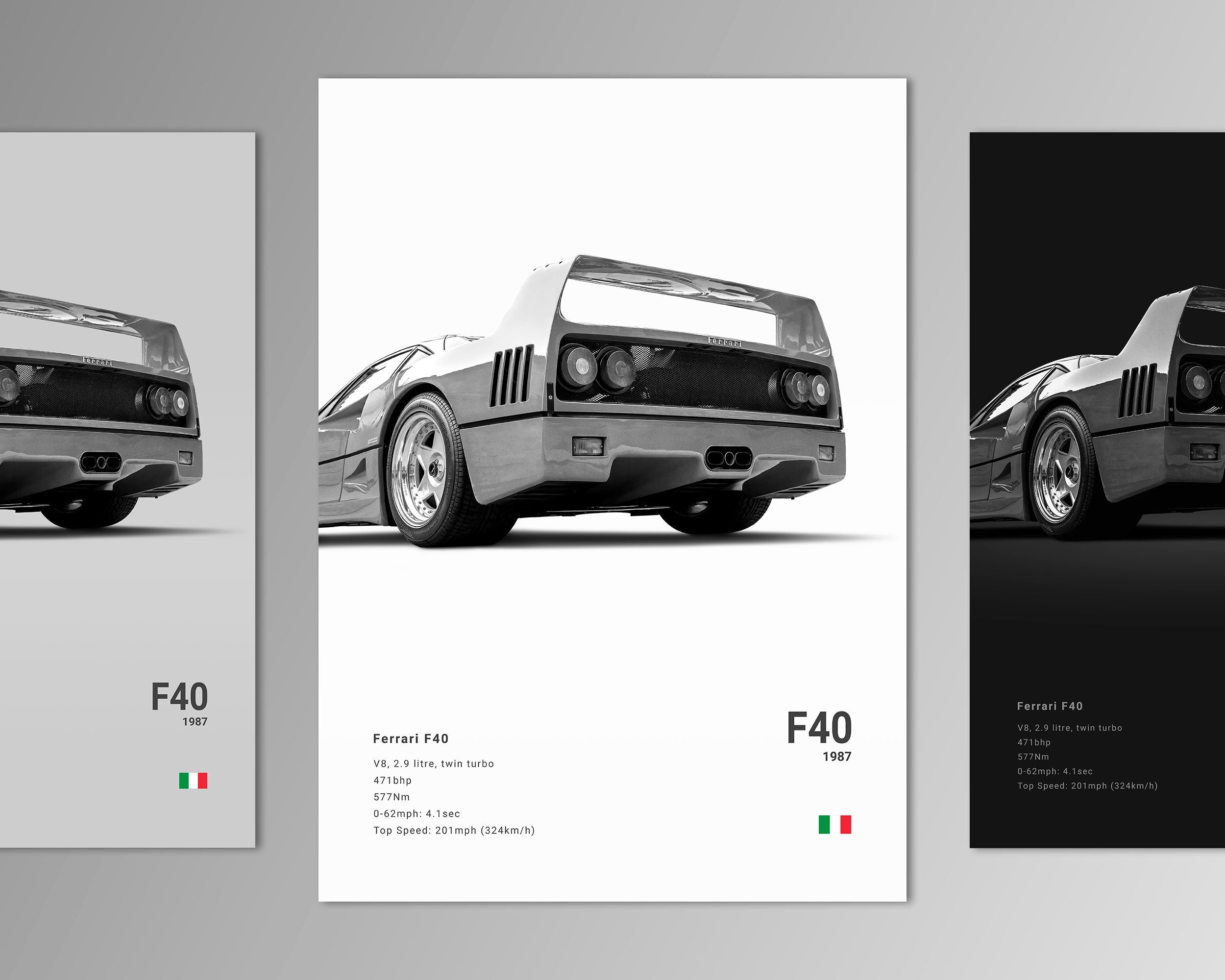 Ferrari F40 Poster Print Wall Art Car Photography - Etsy