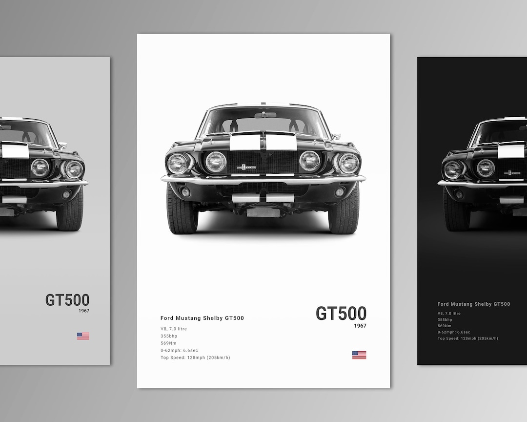 Ford Mustang Shelby GT500 1967 Poster Print | Wall Art | Car ...