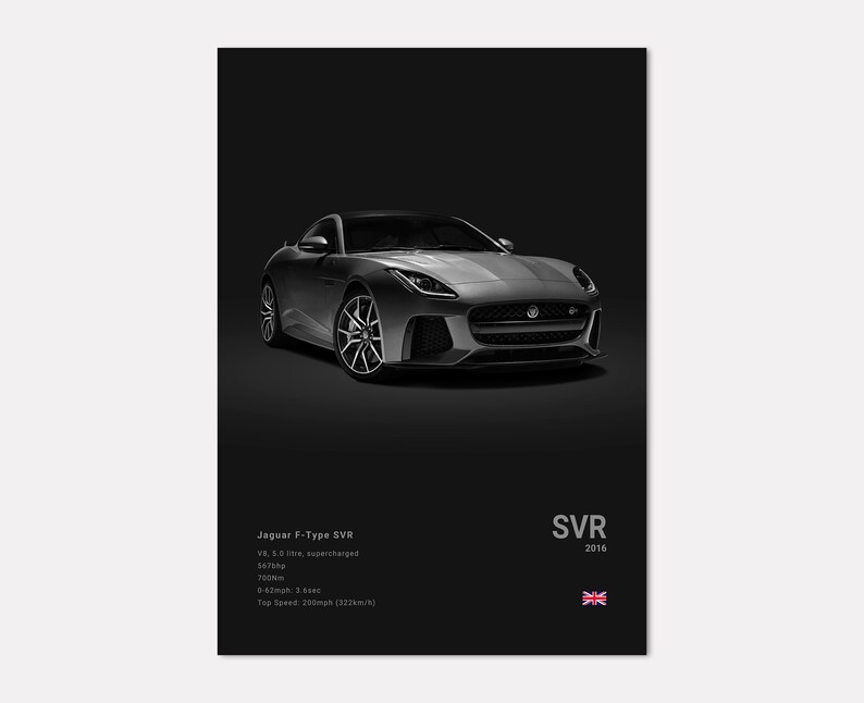 Jaguar F-type SVR Poster Print Wall Art Car Photography - Etsy