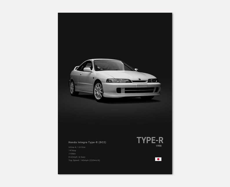 Honda Integra Type-r DC2 Poster Print Wall Art Car Photography - Etsy