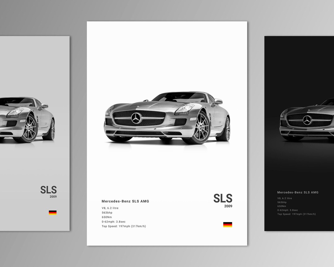 Mercedes SLS AMG Poster Print | Wall Art | Car Photography - Etsy