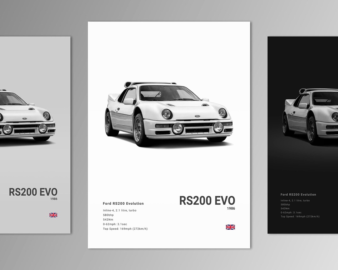 Ford RS200 Evo Poster Print | Wall Art | Car Photography - Etsy