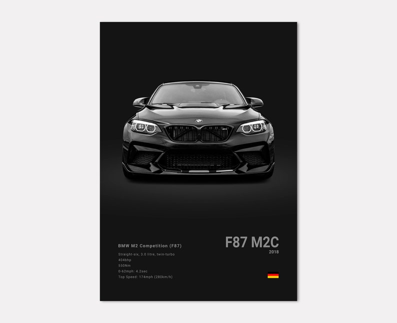 BMW M2 Competition F87 Poster Print Wall Art Car - Etsy