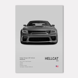 Dodge Charger SRT Hellcat Widebody Poster Print | Wall Art | Car ...